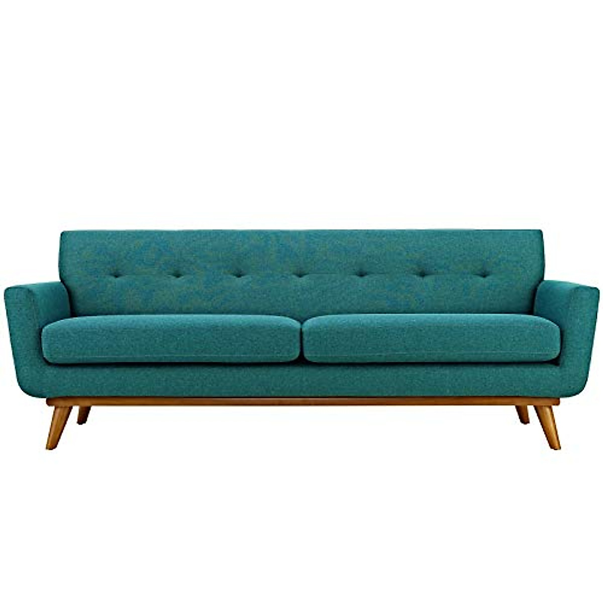 Modway Engage Mid-Century Modern Upholstered Fabric Sofa in Teal