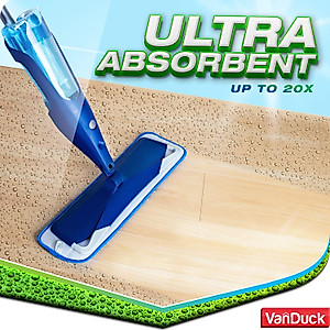 VanDuck Microfiber Cleaning Pads Compatible with Bona Mop (3 Pack) - Microfiber Mop Pads for Hardwood Floor for 18 Inch Mop