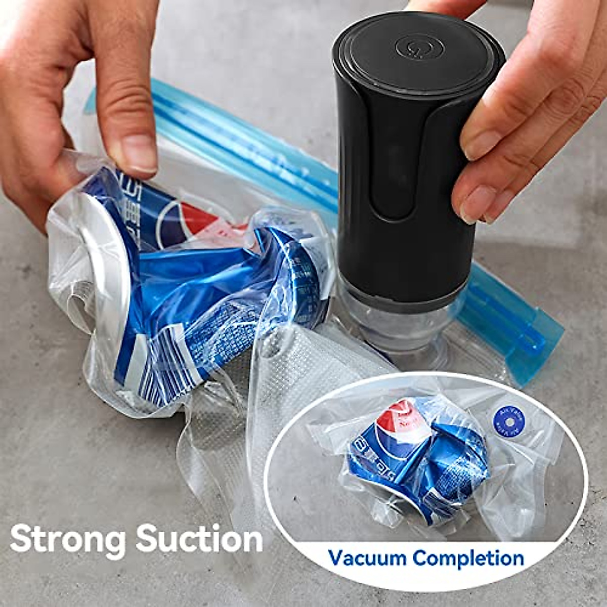 Bourge Chef Electric Handheld Vacuum Sealer & Reusable Vacuum Food Storage Bags, Mini Vacuum Pump, Portable small Vacuum Sealer Machine for Food Saver