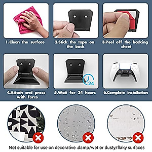 Controller Wall Mount for PS5/PS4/Xbox/Switch Controller, Adhesive PS5 Headset Holder Controller Stand for PS5 Console, 6 Pack Headphone Hanger Wall Mount Hook,PS5 Accessories Controller Headset Stand