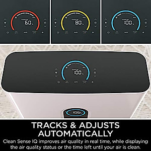 Shark HE601 Air Purifier 6 True HEPA Cleans up to 1200 Sq. Ft., Captures 99.98% of Particles, dust, allergens, Smoke, 0.1–0.2 microns, Advanced Odor Lock, Quiet, 6 Fan, White