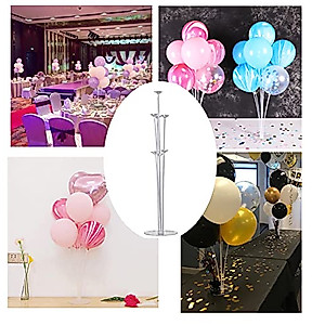 2 Sets of Balloon Stand Kits 28'' balloon arch kit with base, Reusable Clear Balloon Column Stand kit for Table, Including Glue, Tie Tool, Flower Clips, for Home Outdoors Birthday Wedding Party Decorations (2 set)