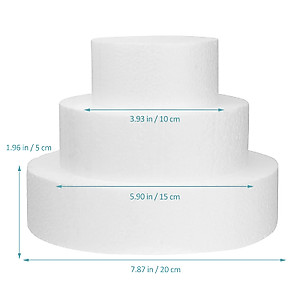 Cake Decorating Fake Foam Cake Cake Decorating Mould 3pcs Foam Cake Dummies Fake Cake Round for Wedding Display Decorating Foam Round Cake Cakepopsical Stand Cake Practice Molds