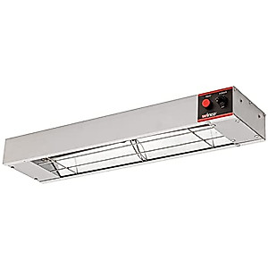 Winco ESH-24, 24″ Electric Strip Heater, 500W, 4.2A, Commercial Grade Infrared Food Warmer, Pass-Through Stations Heating Silver