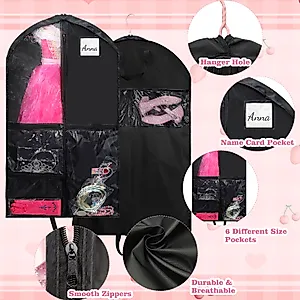 1 Pack Kids Garment Bags for Dance Costumes,Breathable Dance Costume Garment Bag for Competition,Waterproof Hanging Garment Bag 40 Inch Clothes Bag for Dance Costumes,Skating,Theatre