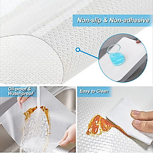 MYITYARD Shelf and Drawer Liner for Kitchen Cabinets, Waterproof Non-Slip Non-Adhesive Refrigerator Mat for Cupboard, Pantry Shelves, Bathroom, 12in * 16.4ft