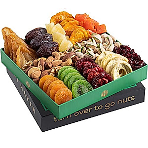 Holiday Dried Fruit & Nuts Gift Basket - Fresh Dried Fruit & Nuts Gift Basket - Fantastic Food Gift Basket for Birthday, Men, Women, Family, Adults, Christmas, Fathers Day, Mothers Day