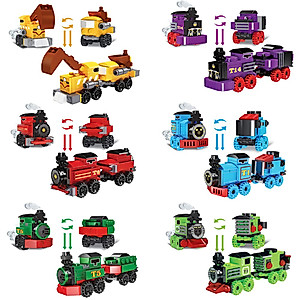 12PCS PreFilled Easter Eggs with Train Building Blocks Set for Kids Easter Basket Stuffers, Easter Basket Filler, Easter Eggs Hunt, Easter Party Favors Classroom Prize Supplies