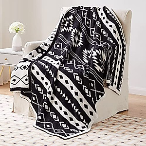 Super Soft Southwest Throw Blankets Aztec Reversible Throws Cover for Couch Chair Sofa Bed Outdoor Beach Travel, 51"x63"