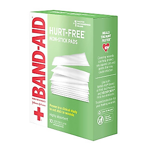 Band-Aid Brand Adhesive Bandages, Large Hurt-Free Non-Stick Pads, 3-Inch x 4-Inch Pads, 10 Count, 3 Pack