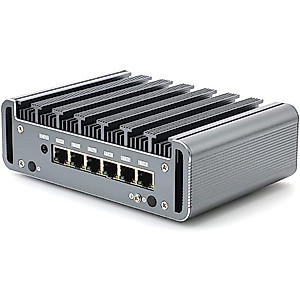 Partaker Firewall Micro Appliance, Fanless Mini PC, Network Router, OPNsense, Intel Core i7 1165G7, 6 Gigabit Nics, AES-NI, HD, COM, (DDR4 8G RAM/128G SSD)