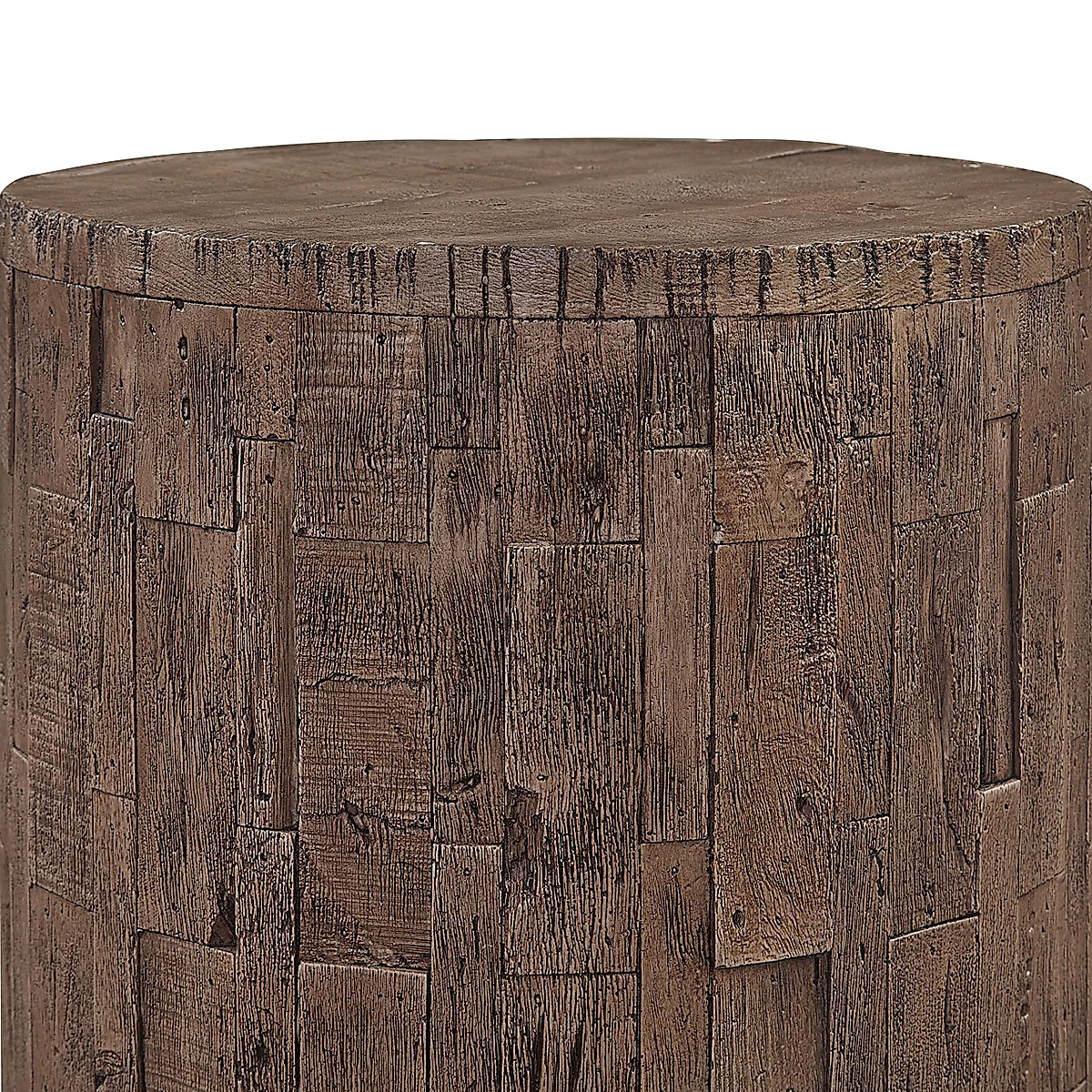 Ball & Cast Wood Stump End Table, Vintage Brown