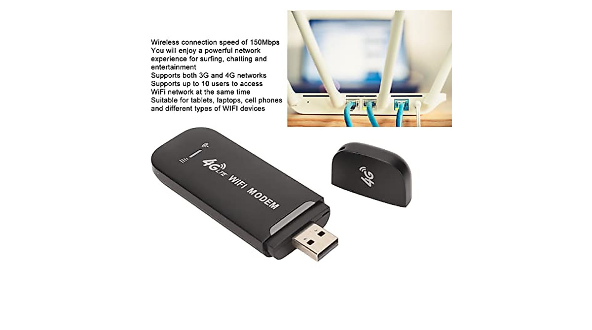 4G LTE USB WiFi Router - High-Speed Mobile Hotspot for 10 Users