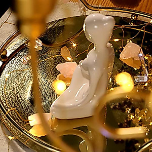 MIYA LIFE Natural Rose Crystal AMD Transparent Quartz Battery Powered Decorative String Lights 6.5FT 40 LEDs with Remote/Timer for Anniversary, Bedroom, Patio, Garden, Gate, Yard, Parties, Wedding