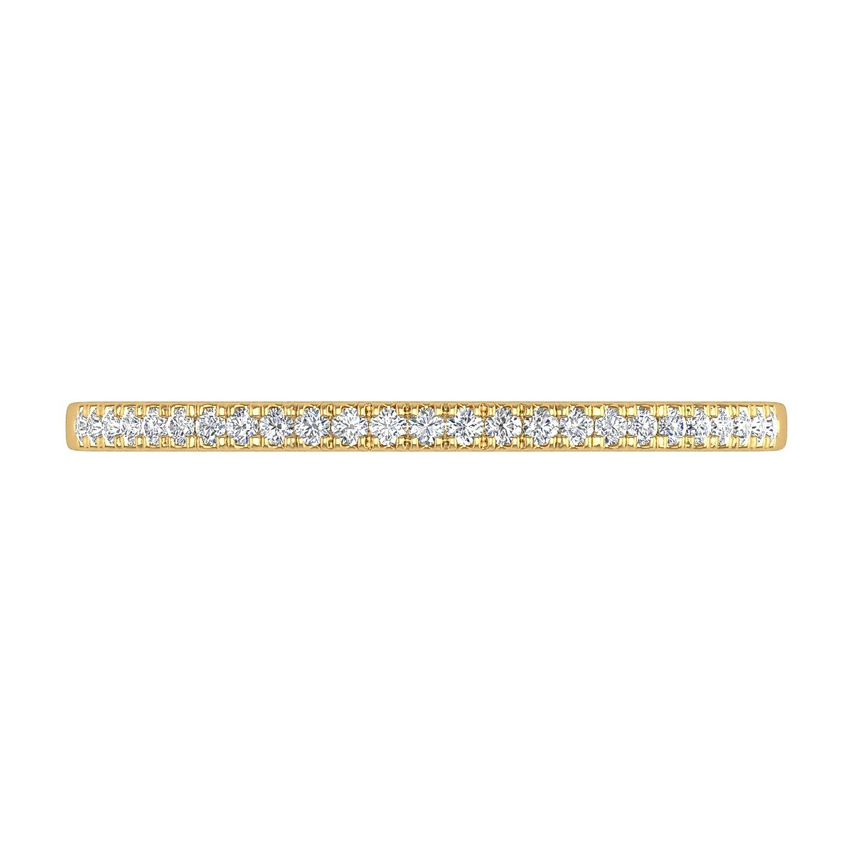FINEROCK 1/10 Carat (ctw) 14K Yellow Gold Ladies Diamond Stackable Anniversary Ring (Ring Size 4) (I1-I2 Clarity)