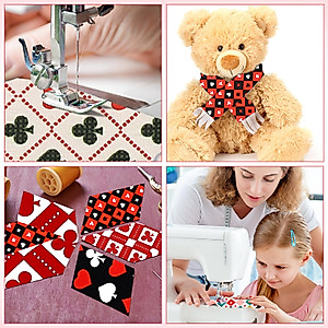 40 Pcs Floral Cotton Fabric Patchwork Roll Cotton Quilting Fabric Roll up Cotton Fabric Quilting Strips 2.55 Inch Precut Patchwork Roll for Craft Sewing DIY Crafts (Poker Heart)