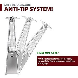 Kinger Home 46000 BTU Outdoor Propane Patio Heater with Wheels, 88 Inch Tall, Commercial & Residential