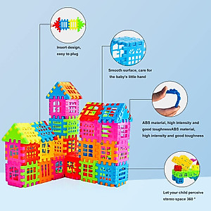 MICHLEY Toddler Toys Number Blocks Big Particle Plastic Smooth 100 PCS Building Blocks Splicing intersting Puzzle Play Toys for Kids 3+
