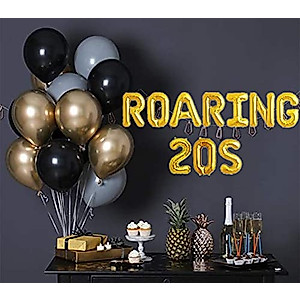 JeVenis Roaring 20s Balloons Great Gatsby Birthday Decor 20th Birthday Party Balloons 20 Anniversary Decorations Roaring 20s Flapper Party Roaring Twenties Birthday Balloon