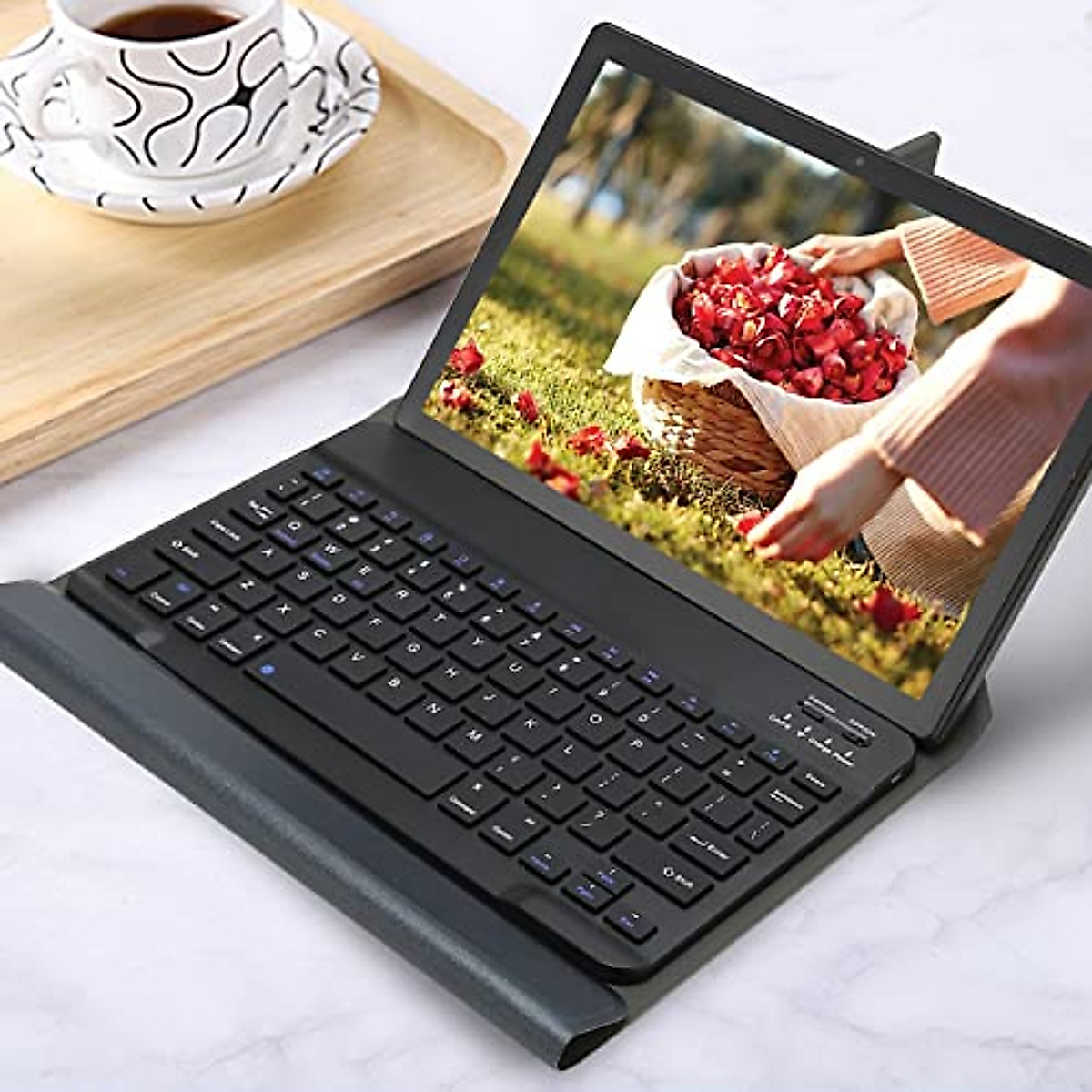 10 Inch Tablet, 4G LTE IPS Octa Core 8GB RAM 128GB ROM Tablet PC for Office (Black)