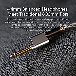 DD ddHiFi DJ65B (AL) 6.35mm Male to 4.4mm Female Headphone Jack Adapter, Audio Converter for Earphones/Headphones