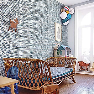 Tempaper Blue Moon Moire Dots Removable Peel and Stick Wallpaper, 20.5 in X 16.5 ft, Made in the USA