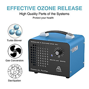 ALDIOUS Ozone Generator, 10,000mg/h High Capacity Industrial Ozone Generator Air Purifier, Commercial Ozone Generator Air Purifier, Deodorizer Ozone Machine for Rooms