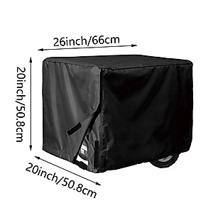 Portable Generator Covers While Running for Square 600D Polyester Universal Waterproof Generator Cover for Outside Generator Running Cover(26inX20inX20in)