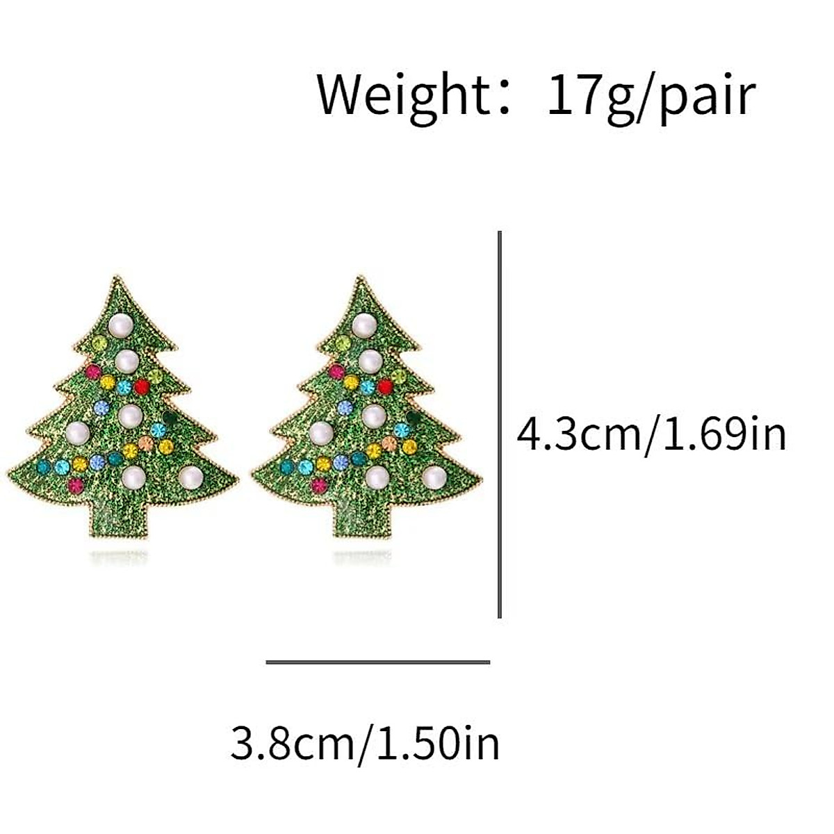 Christmas Earrings Sparkling Alloy Drop Oil Imitation Pearl Christmas Tree Earrings Colorful Rhinestone Christmas Tree Earrings For Women Fashion Party Holiday Jewelry Gift