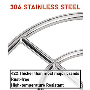 GASPRO 18 Inch Fire Pit Ring Burner, Round Fire Pit Burner for Fire Pit, Natural Gas & Propane Fireplace, 304 Series Stainless Steel, BTU 147,000 Max