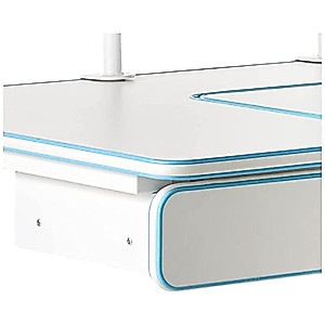 ApexDesk Little Soleil DX 43" Children's Height Adjustable Study Desk w/Integrated Shelf & Drawer (Desk+Chair Bundle – Blue)