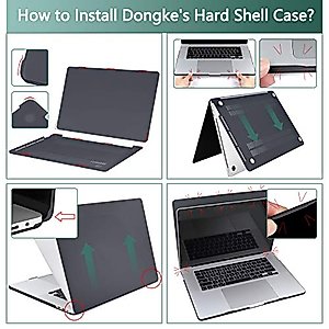 DONGKE for MacBook Pro 13 inch Case 2022 2021 2020 Release Model: A2338 M2/M1 A2251 A2289, Plastic Hard Shell Case & Keyboard Cover Only Compatible with MacBook Pro 13 Touch Bar, Matte Black