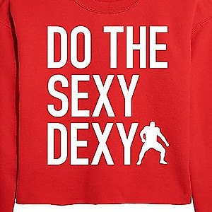 Instant Message - Do The Sexy Dexy - Juniors Cropped Crew Neck Sweatshirt - Size 2 X-Large Red