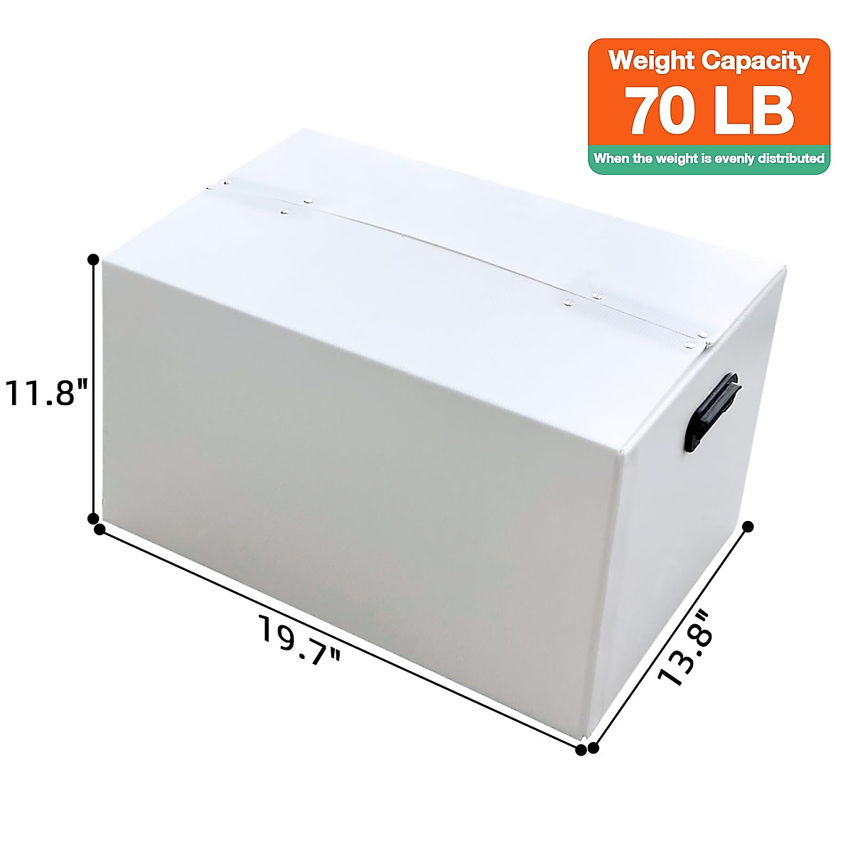 Sonahomo plastic storage bins with lids containers,55qt(19.7"x13.8"x11.8") 6 pack,collapsible moving boxes with handles stackable storage bins,Double-layer hollow shock-absorbing material,white