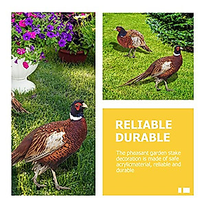 HANABASS 2pcs Chicken Garden Statue Acrylic Pheasant Garden Stake Outdoor Chicken Figurine Yard Art Lawn Ornament Decorative Animal Ornaments for Patio Yard Lawn
