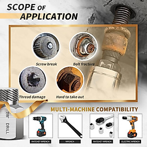 AKM 25Pcs Screw Extractor Set, Hex Head Multi-Spline Easy Out Bolt Extractor Set, Chrome Molybdenum Alloy Steel Rounded Bolt Remover