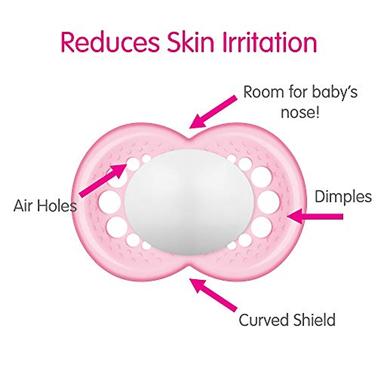 MAM Original Baby Pacifier, Nipple Shape Helps Promote Healthy Oral Development, Sterilizer Case, 2 Pack, 6-16 Months, Crystal/Girl. 6-16- (Pack of 2)