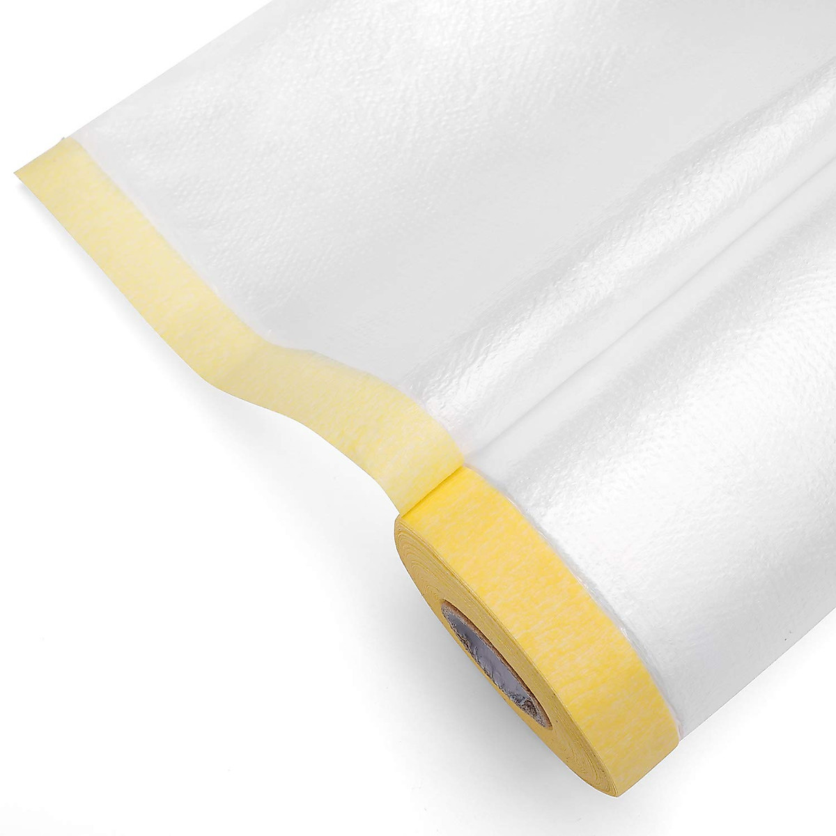 Hedume 6 Pack Tape and Drape, Pre-Taped Masking Film for Automotive Painting Covering, Assorted Masking Paper, Automotive Best Masking Tape Painting (65.6-Feet/Pack, 3 Sizes)