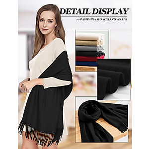 AURUZA Shawls and Wraps for Evening Dresses, Pashmina Shawls Wraps for Wedding Party, Softable Shawl Wraps Scarf for Women, Large Winter Scarves for Gift Travel Office Skiing Causal Life Blue