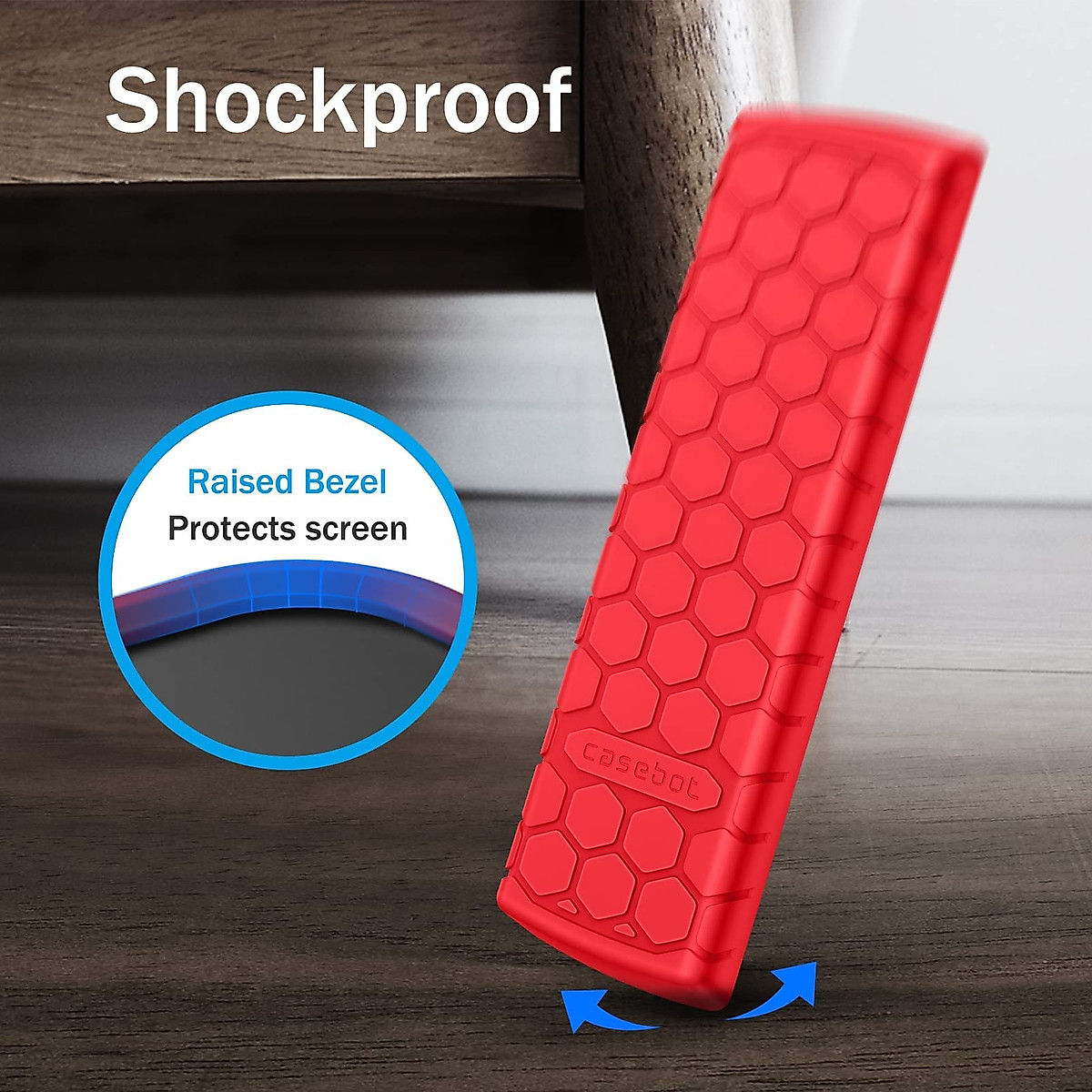 Fintie Silicone Case for Fire TV Stick 4K Max (2nd Gen)/Toshiba/Insignia/Pioneer/Fire TV 2-Series/4-Series/Omni Series TV Remote - Anti Slip Shockproof Cover for Alexa Voice Remote Enhanced, Red