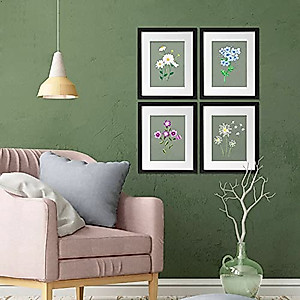 DJZNDINGJIEJIE Embroidery Kit for Beginners, Cross Stitch Kits for Adults, 4 Pack Transparent with Floral Plant Pattern Sets Embriodery, Funny Easy Needlepoint Embrodery Crosstitch Kits