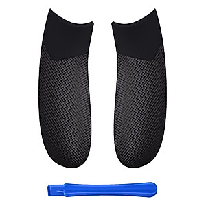 eXtremeRate Rubberized Grips Replacement Back Panels for Xbox Series X/S Controller, Black Performance Non-Slip Diamond Texture Side Rails Handles for Xbox Core Controller - Controller NOT Included