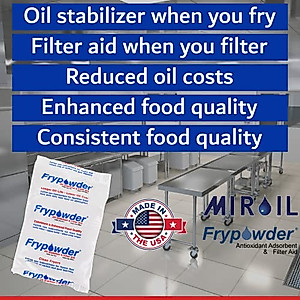 MirOil L103 BULK SAVER Fry Powder Oil Stabilizer and Filter Aid, CS of 3 x gallons for Fryers Oil Saving, Item 403000, Reduce Oil Usage