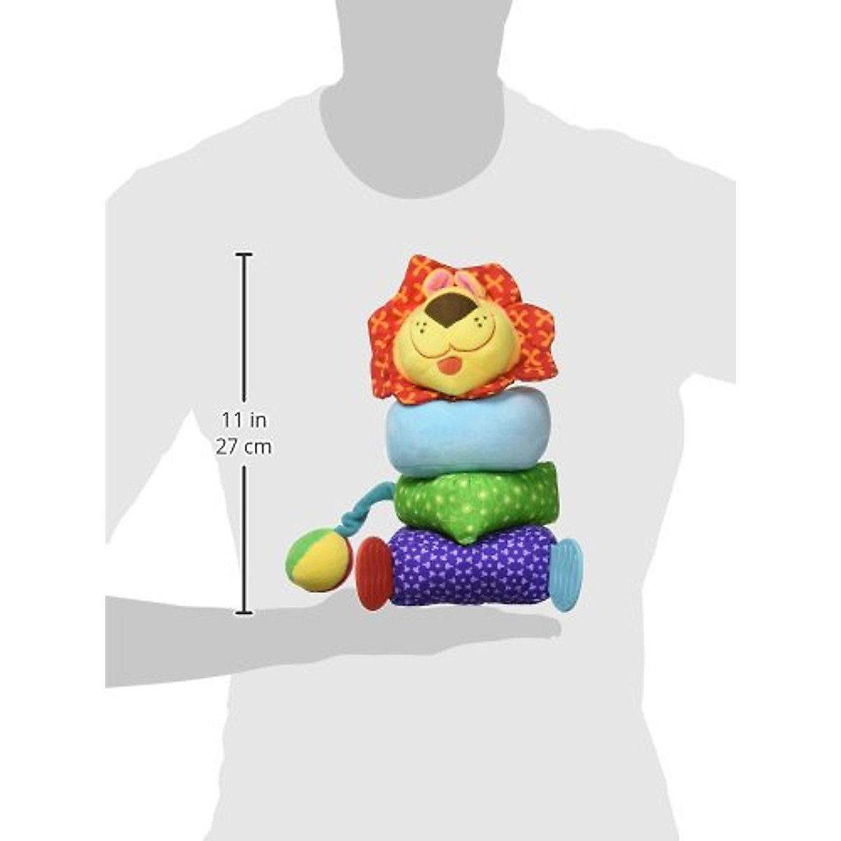 Nuby Build a Buddy- Plush Ring Stacker, Lion