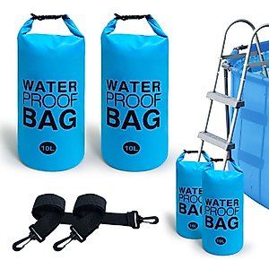 KITCHSTAR Pool Step Weights, Pool Ladder Weights for Above Ground Pools, Waterproof Sand Bags for Pool Steps with Heavy-Duty Nylon & Handle, Work with Above Ground and in-Ground Pool Steps 10Lx2PCS
