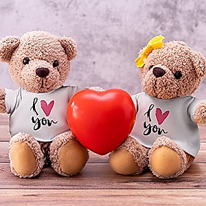 Skylety 6 Pcs Bear Clothes Basic Bear Tee Shirt Classic Stuffed Animal T Shirt Plush Bear T Shirt Crew Neck Bear Clothes for Stuffed Bears Doll with 14 - 18 Inch(White)