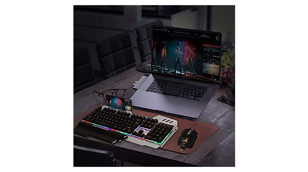 FEDARFOX Gaming Keyboard and Mouse Combo - Backlit Rainbow LED Set