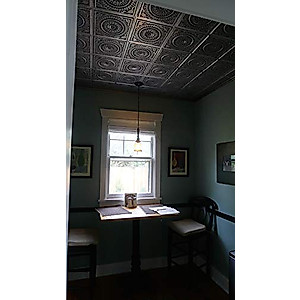 Grandma's Doilies Quartet-Faux Tin Ceiling Tile - Antique Silver 25-Pack