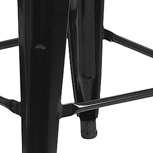 BizChair Commercial Grade 24" H Backless Black Metal Indoor-Outdoor Counter Height Stool