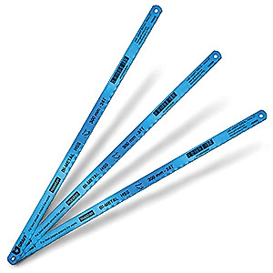 GRAFF Bi-Metal Molybdenum Hacksaw Blades 12 Inch for Metal and Steel Cutting 24 tpi - Handsaw Blades Replacement HSS